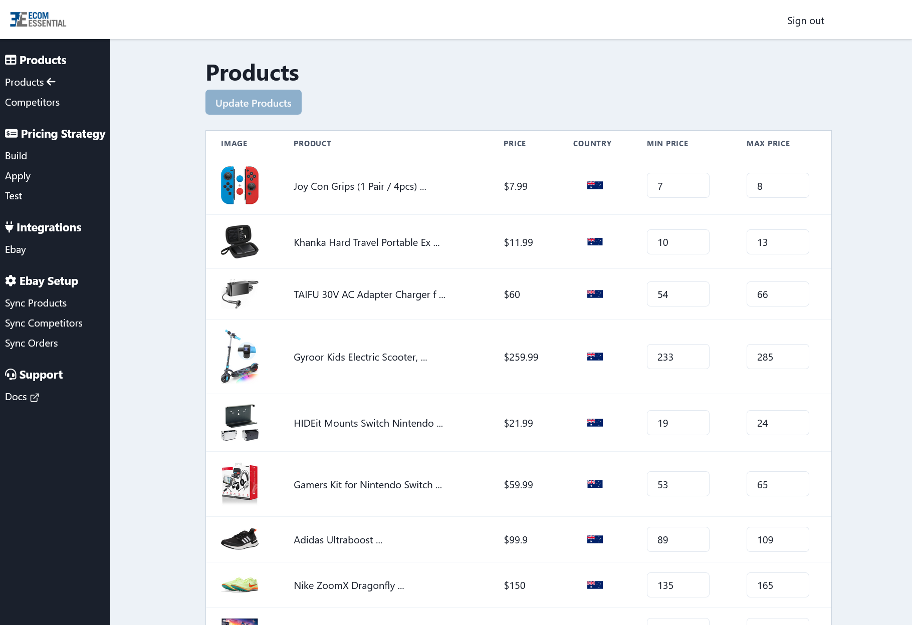 Ecom Essential - Ecom Price Intelligence